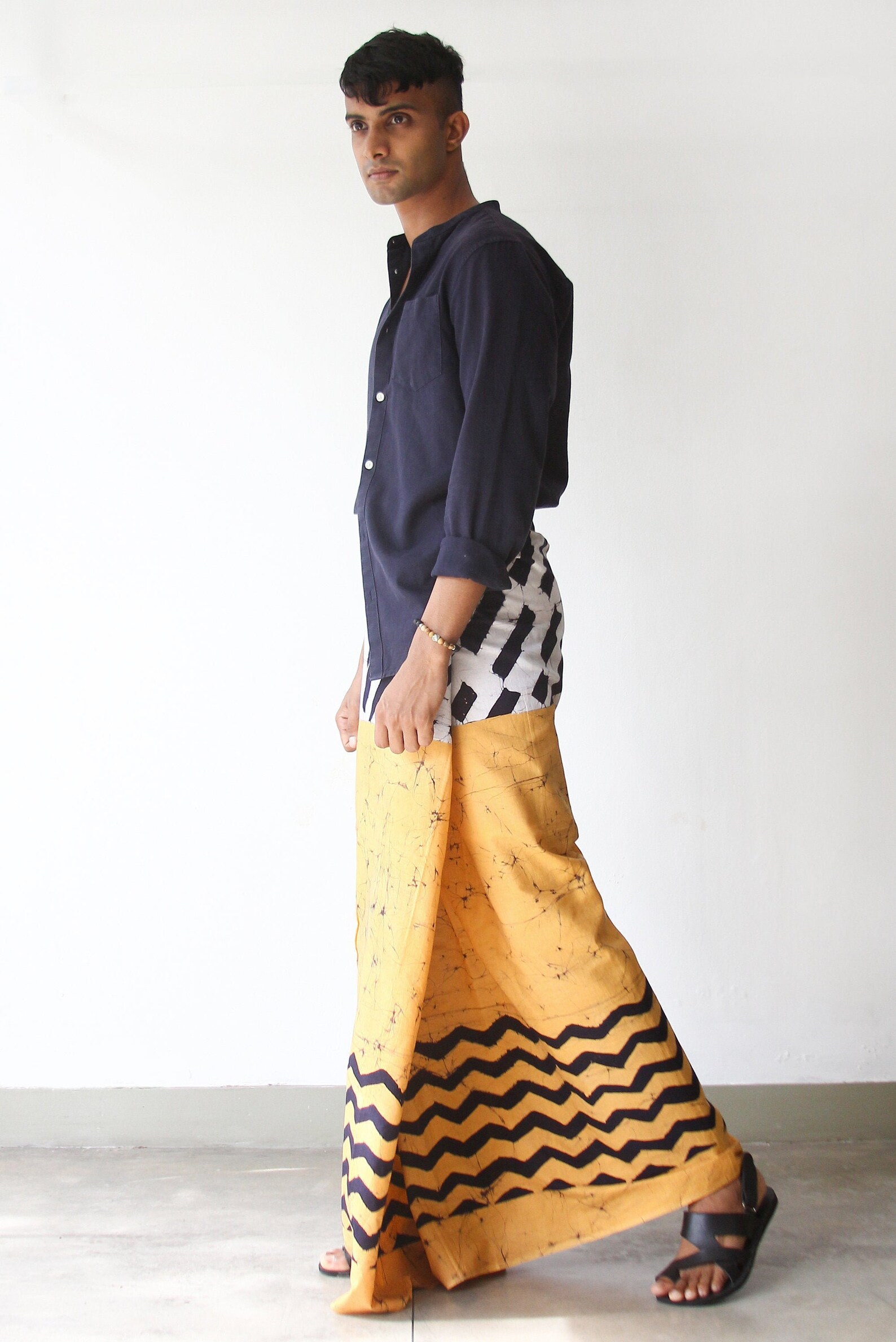 Batik Sarong Longyi Malong Unisex One Size Handmade Mustard Yellow ...