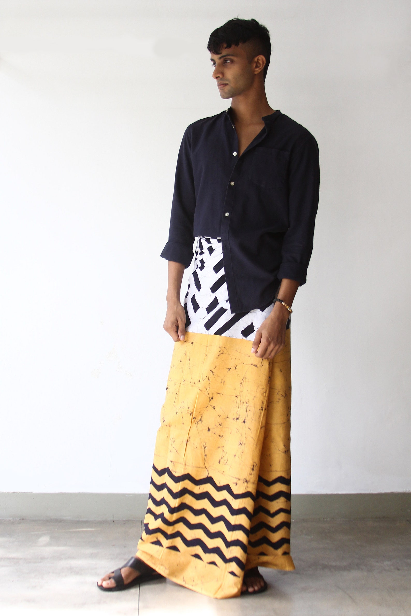 Batik Sarong Longyi Malong Unisex One Size Handmade Mustard Yellow ...