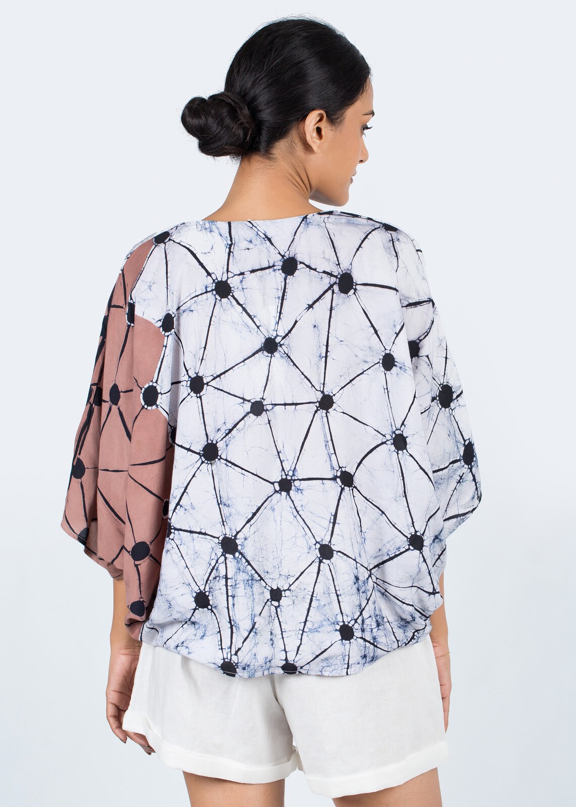 Slouchy Top Women's Handmade Batik Yellow & Brown Design - Etsy