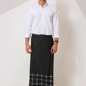 Batik Sarong Longyi Malong Unisex One Size Handmade Black Blue Sarong ...