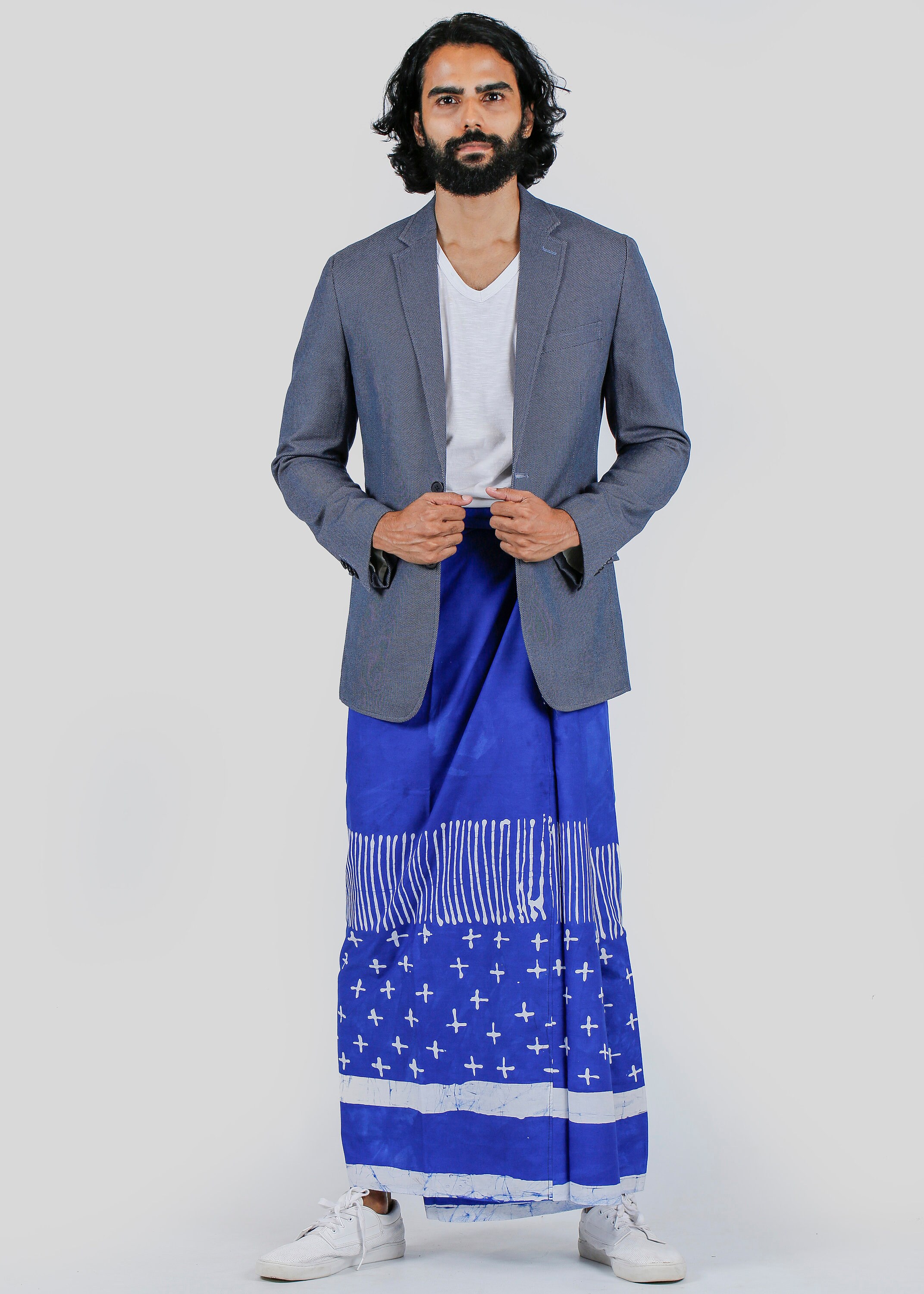 Batik Sarong Longyi Malong Unisex One Size Handmade Black Red Blue ...