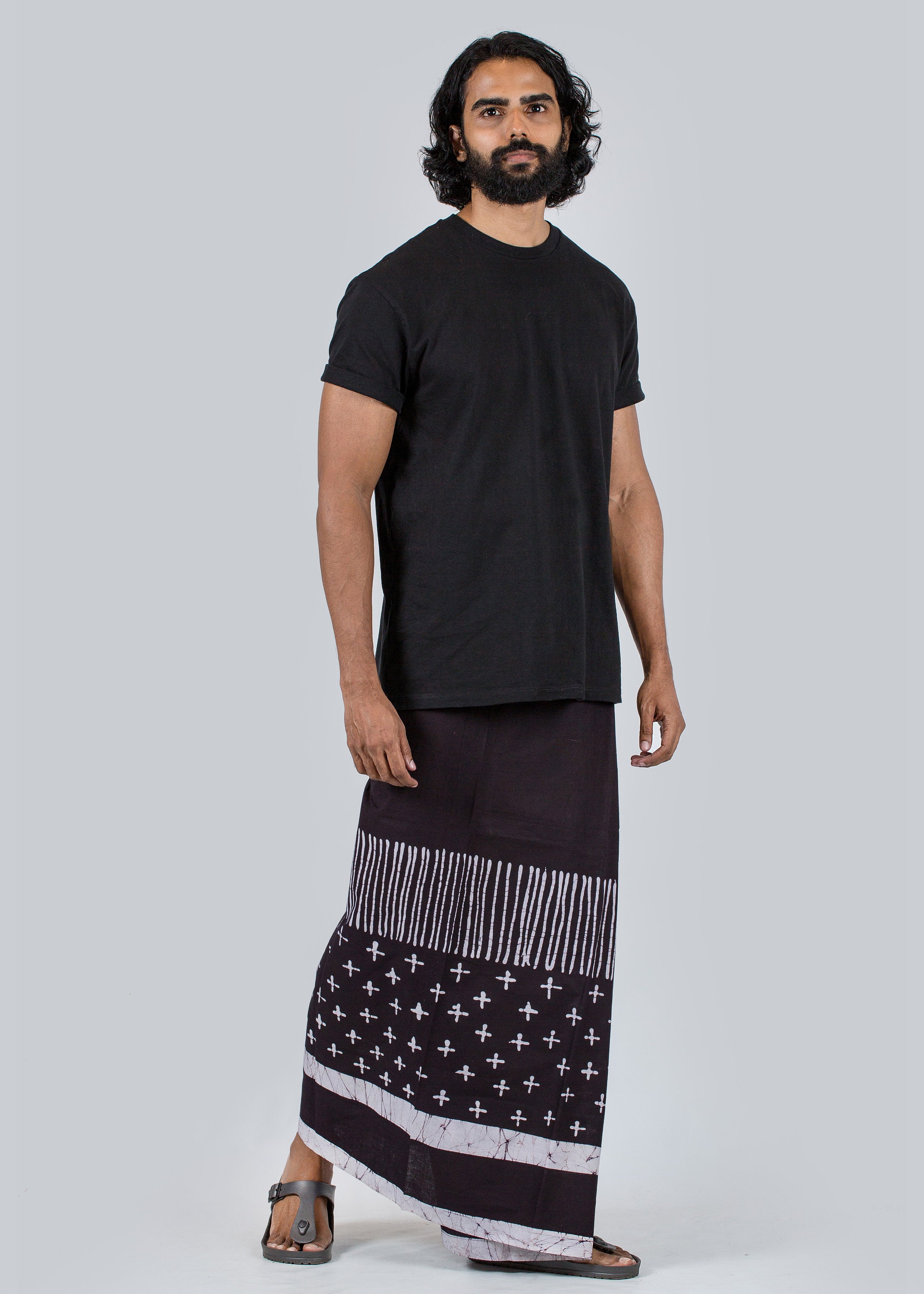 Batik Sarong Longyi Malong Unisex One Size Handmade Black Red Blue ...
