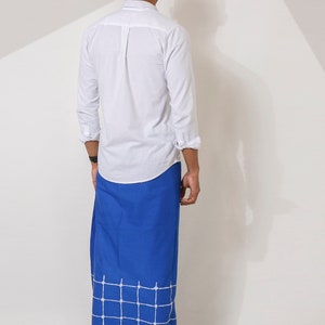 Batik Sarong Longyi Malong Unisex One Size Handmade Black Blue Sarong ...