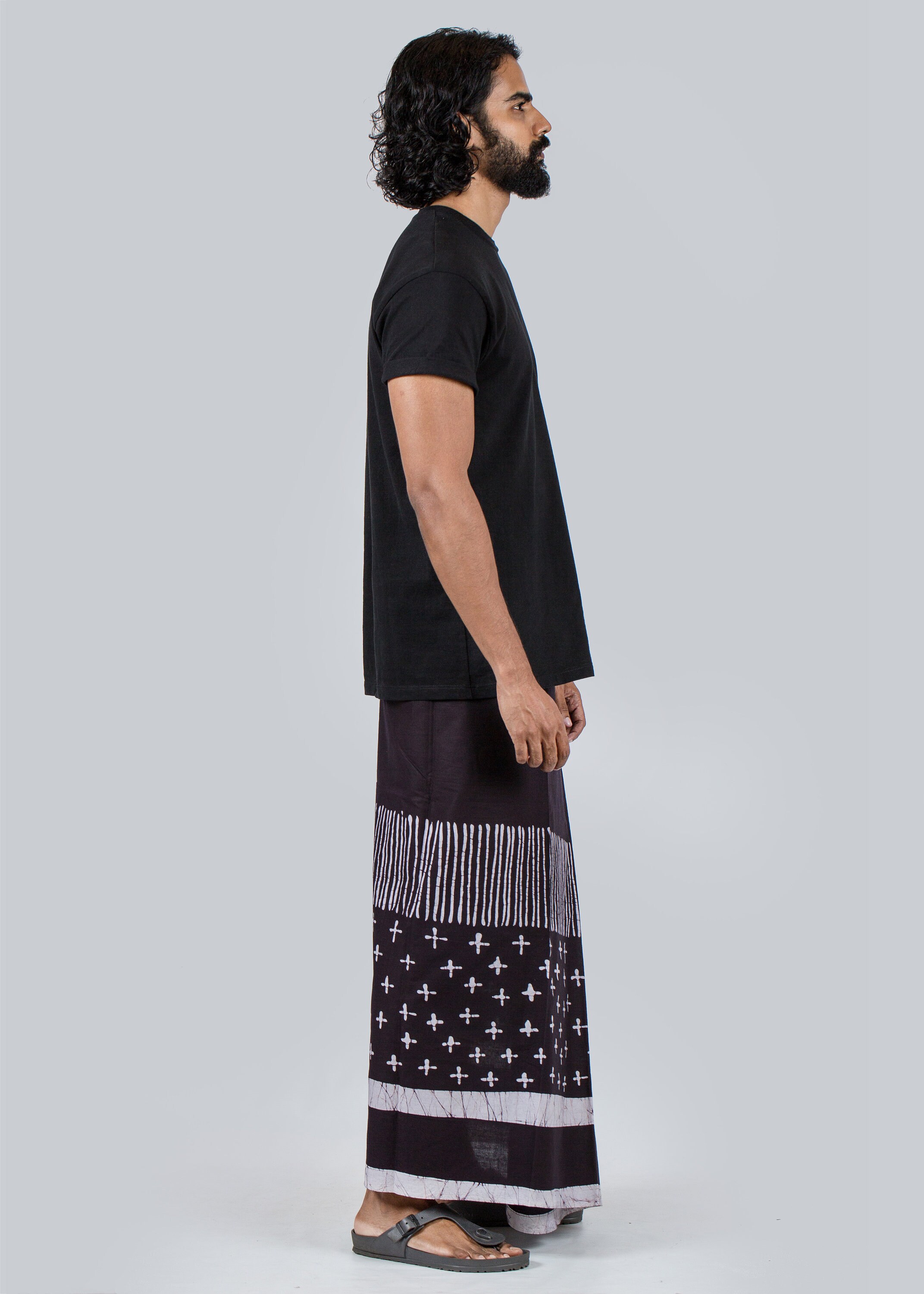 Batik Sarong Longyi Malong Unisex One Size Handmade Black Red Blue ...