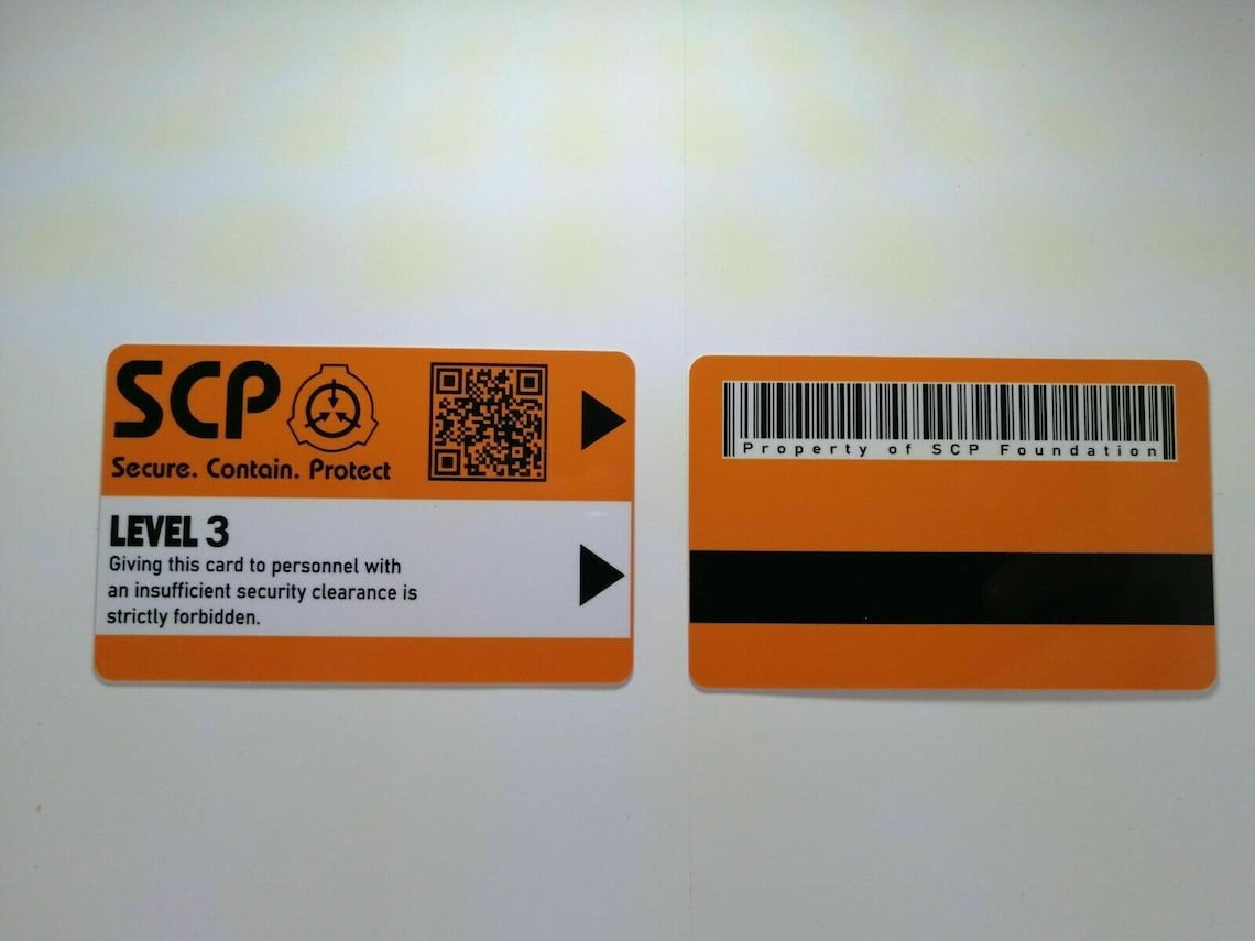 Scp Foundation Keycards 6 Pcs Plastic Card Electronic Pass Etsy