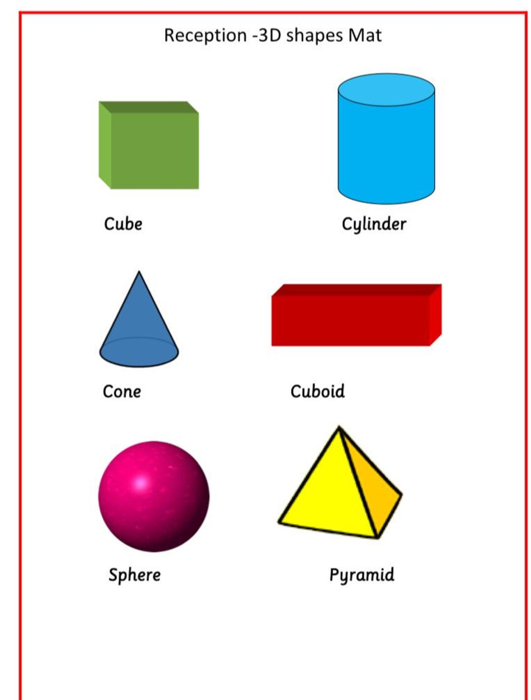 EYFS 3D Shapes Resource - Etsy UK