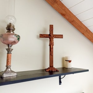 Big Crucifix Catholic Cross 18.5" Height, Crucifix Wooden Cross, Carved ...