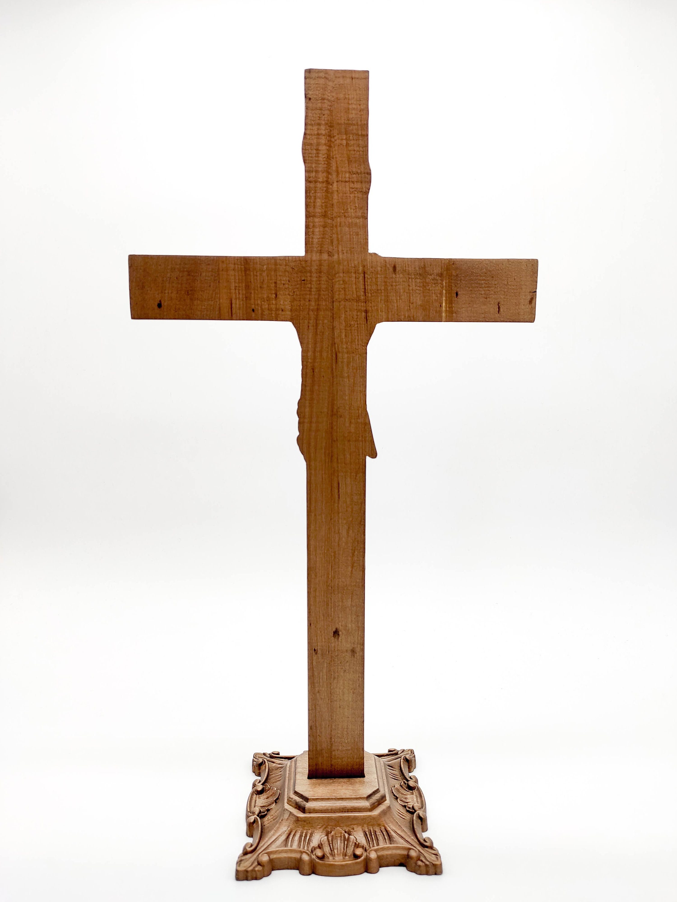Big Crucifix Catholic Cross 18.5" Height, Crucifix Wooden Cross, Carved ...