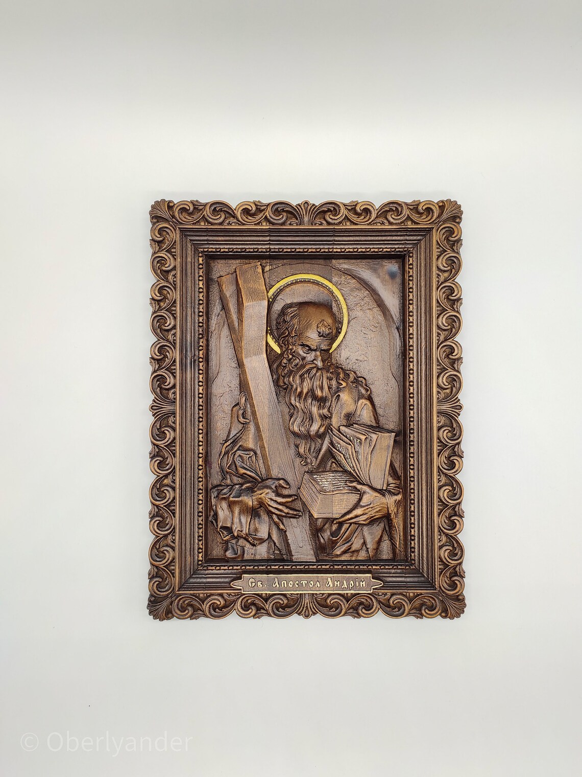 St. Andrew Wood Icon Apostle Patron of Scotland Holy Face - Etsy