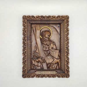 St. Andrew Wood Icon, Apostle, Patron of Scotland, Holy Face, Christian ...
