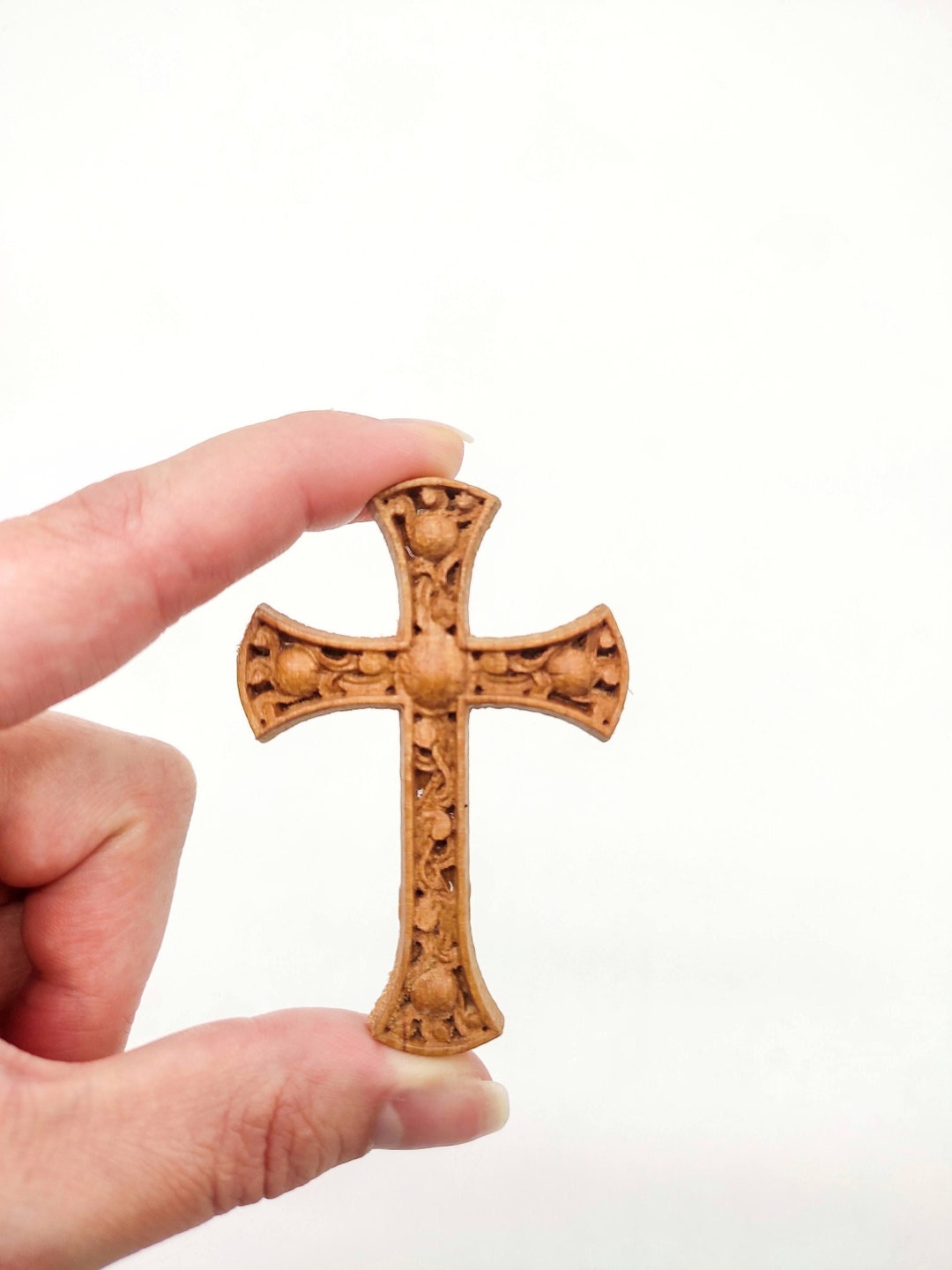 Small Cross, Wooden Cross, Carved Wooden Cross, Crucifix Catholic Cross ...