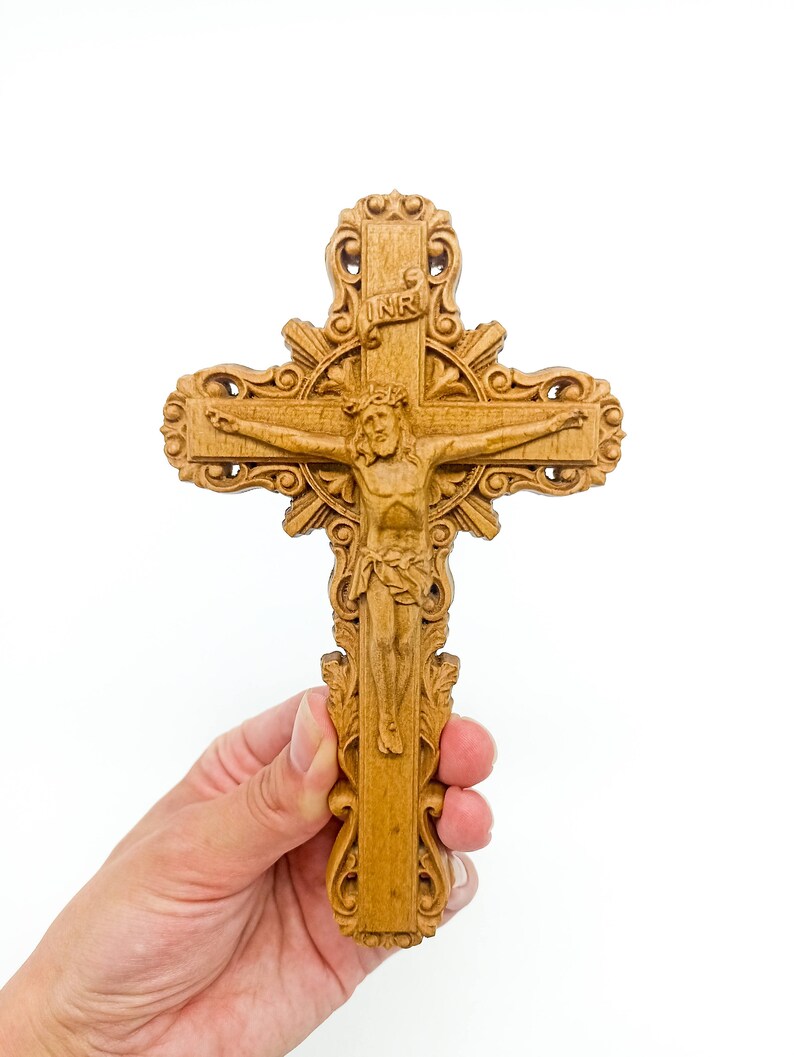 Jesus Christ Wooden Crucifix Carved Wooden Cross Catholic - Etsy