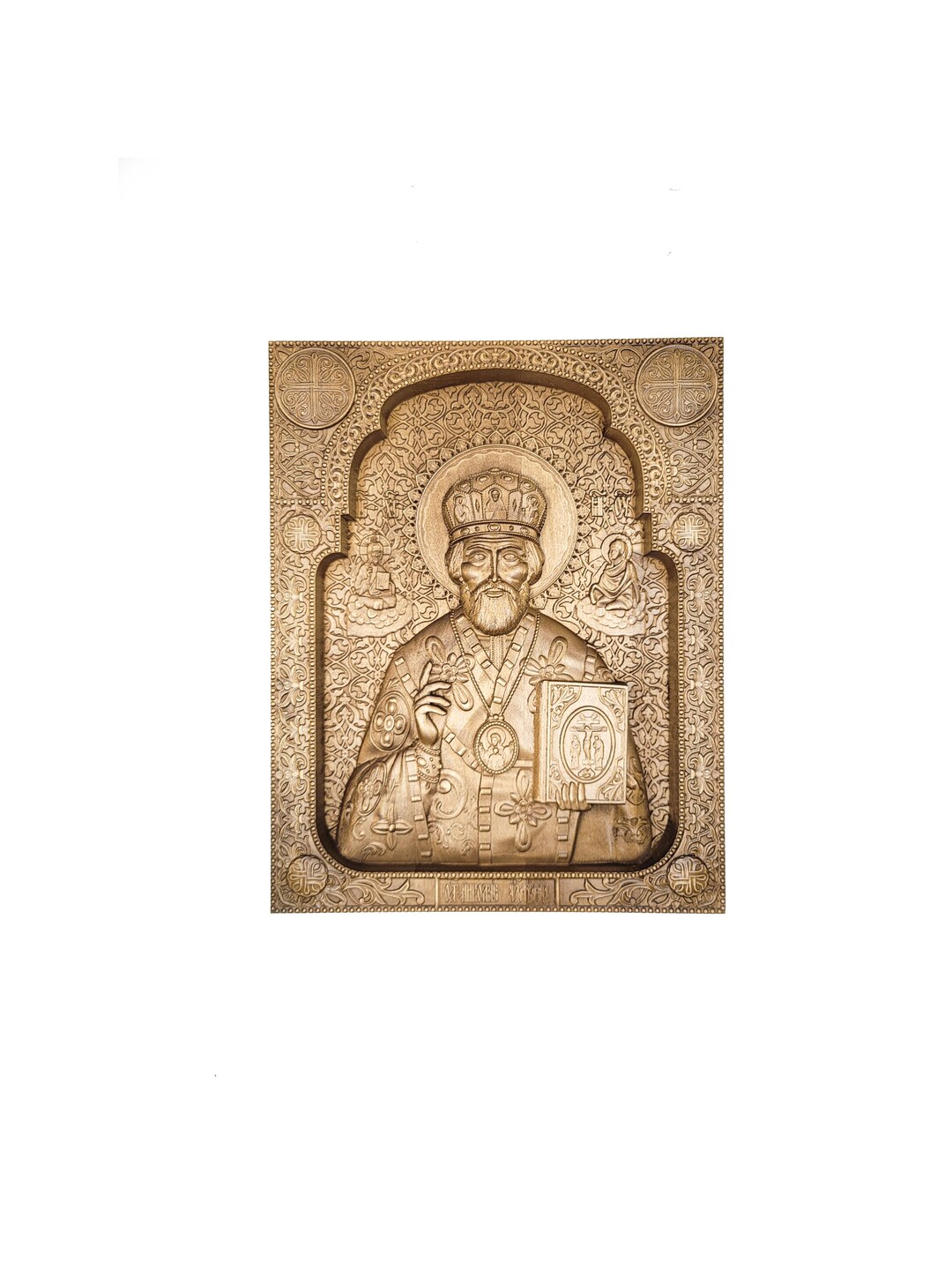 Saint Nicholas Carved Wooden Icon Family Gift St. Nicholas - Etsy