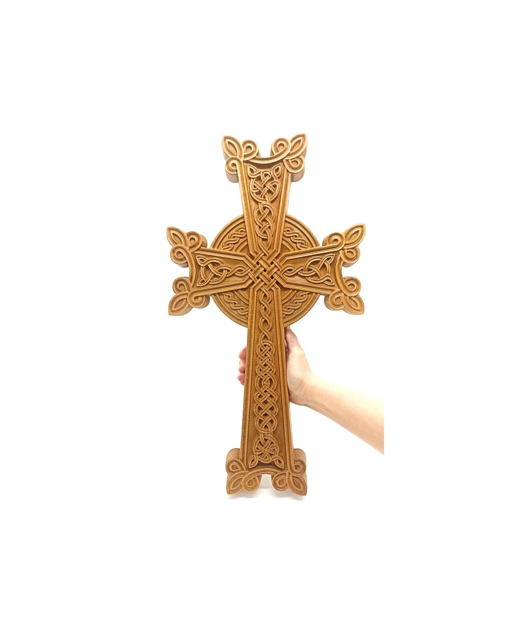 Khachkar Cross, Armenian Carved Wood Cross, Wall Carved Home Decor ...