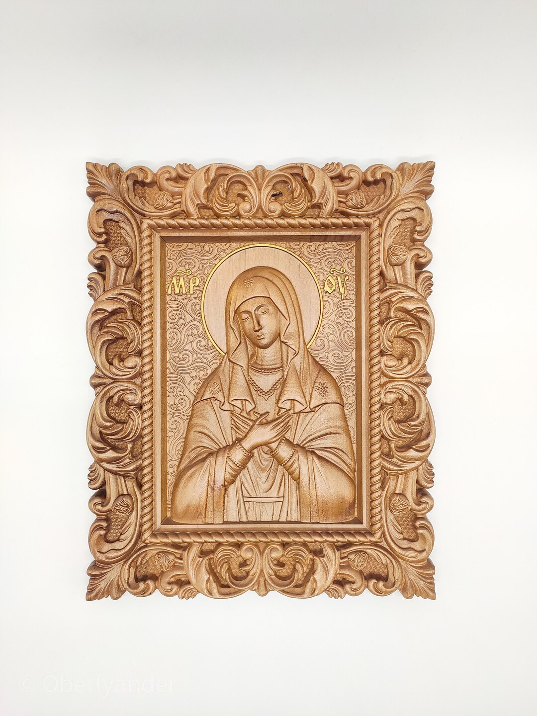 Blessed Virgin Mary Icon, Mother of God Wooden Icon, Tenderness ...