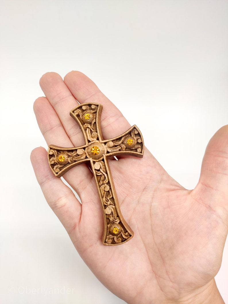 Small Cross, Wooden Cross, Carved Wooden Cross, Crucifix Catholic Cross ...