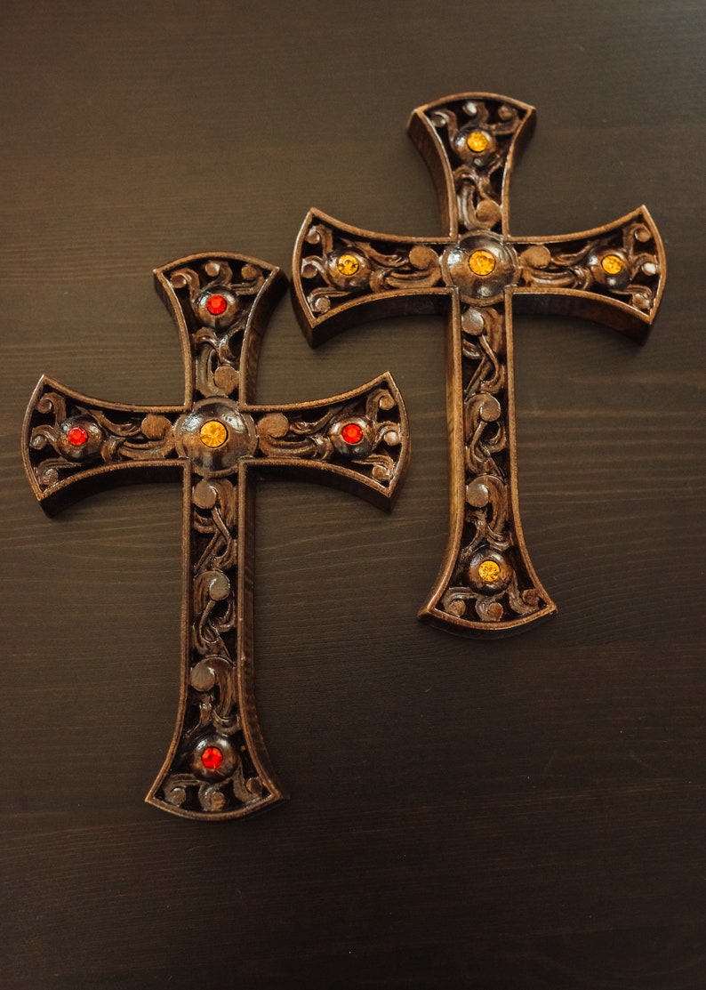 Small Cross Wooden Cross Carved Wooden Cross Crucifix | Etsy