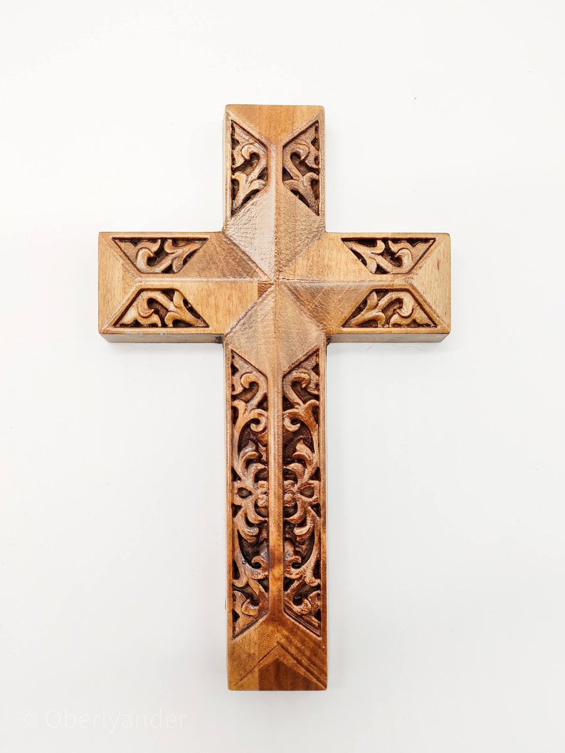 Wooden Wall Art Cross Wooden Cross Carved Wooden Cross Wall - Etsy