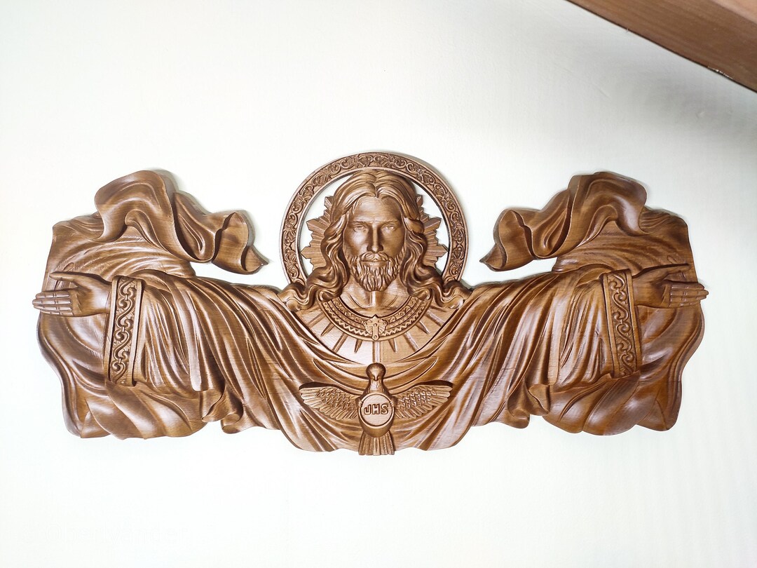 Carved Jesus Christ Plaque, Savior Icon, Jesus Our Lord Icon, Christian ...
