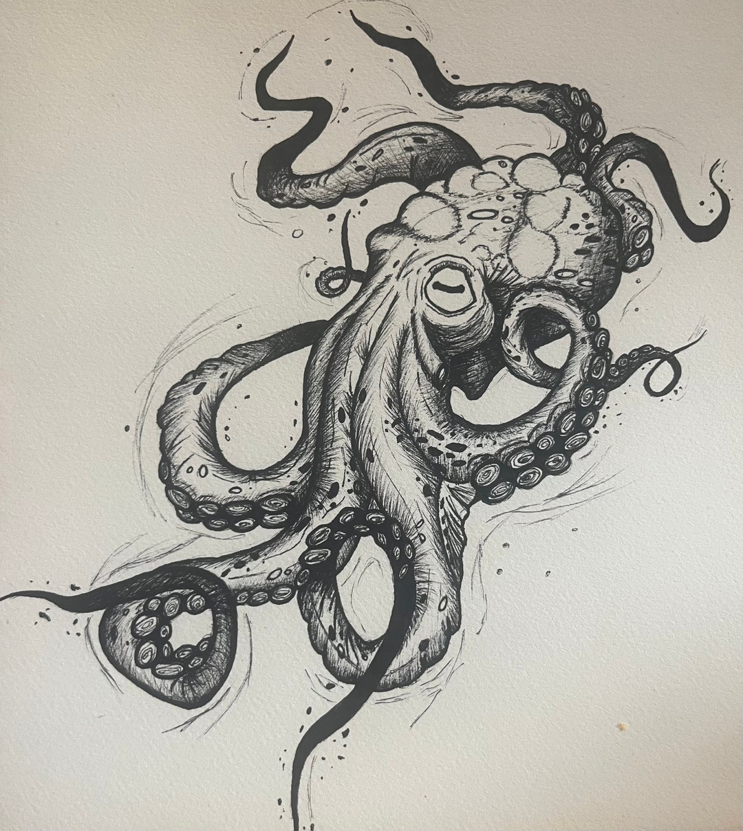 Octopus Sketch in Ink - Etsy