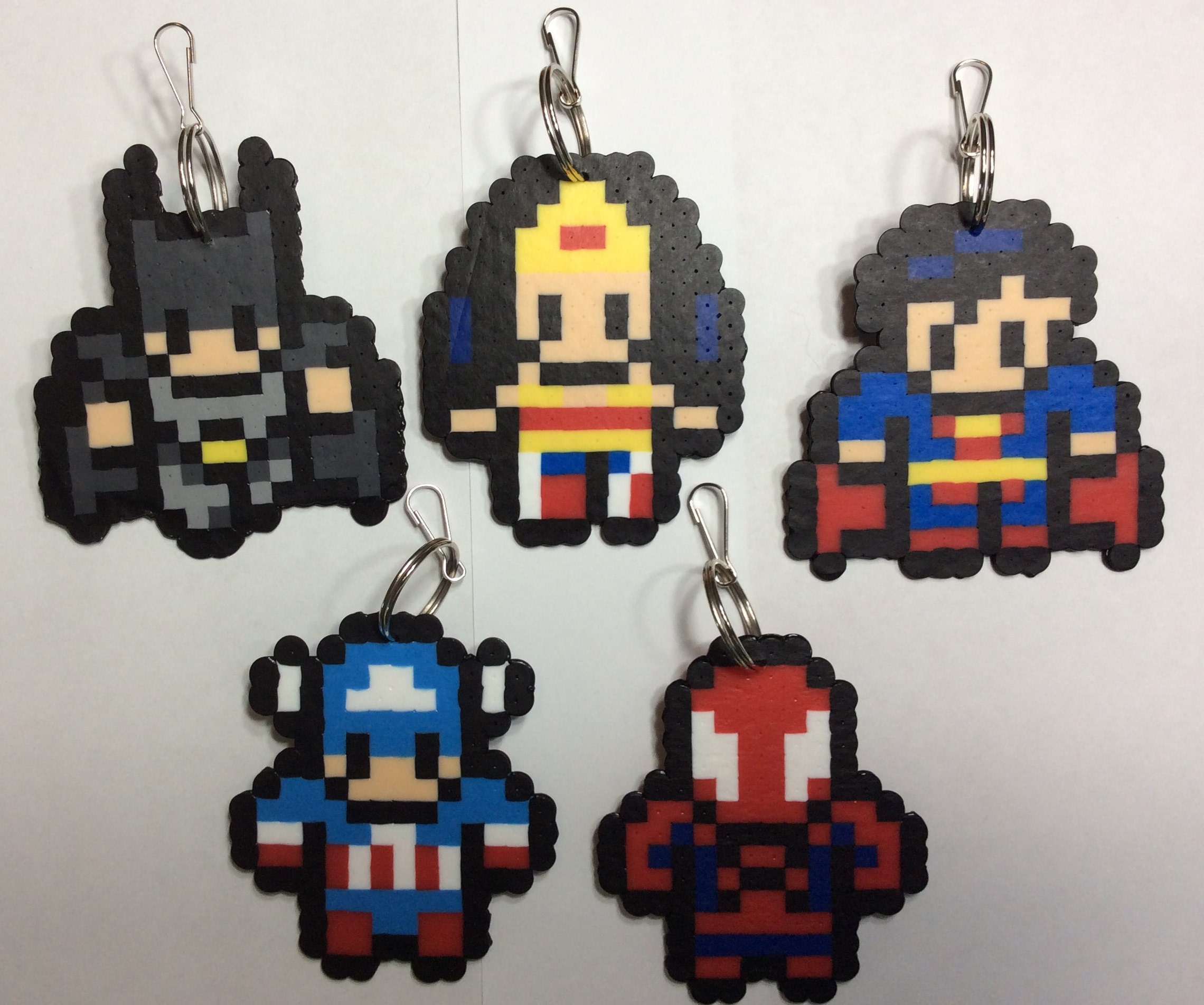 Super Hero Perler Bead Keychain - Etsy.de