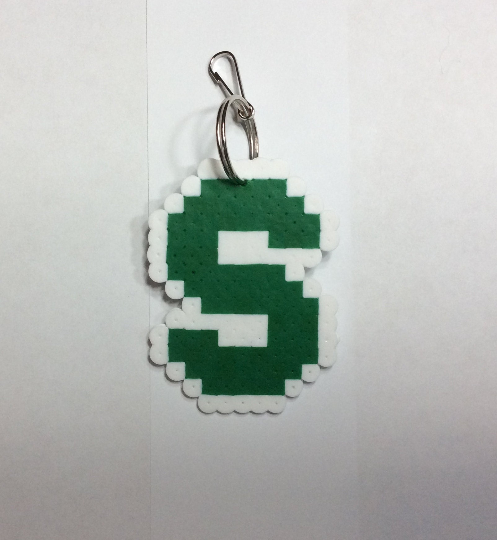 Michigan State Perler Bead Keychain - Etsy