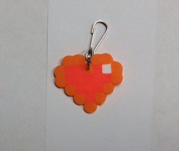 Heart Perler Bead Keychain - Etsy