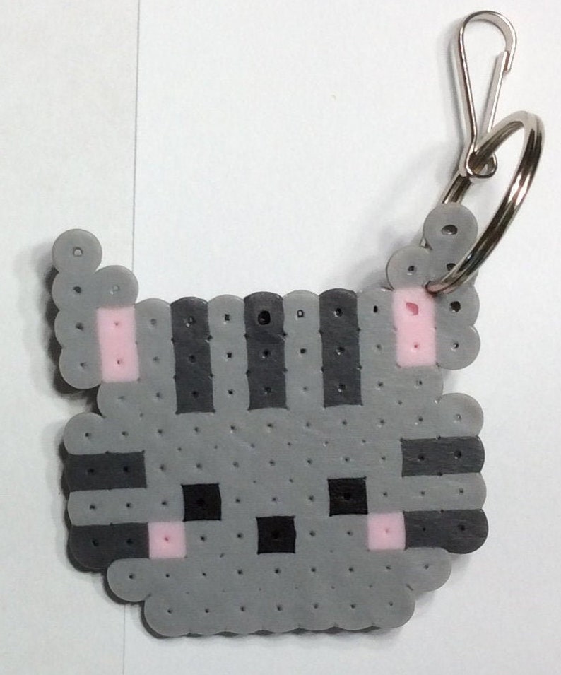 Cat Perler Bead Keychain - Etsy