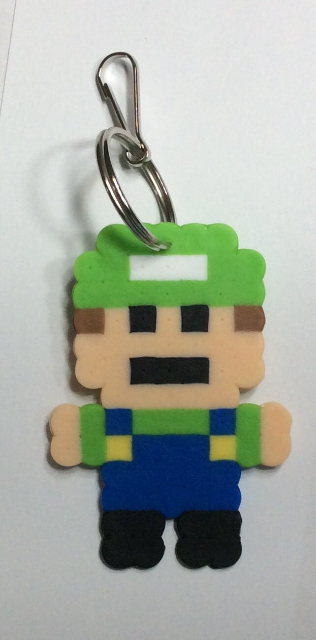 Mario and Luigi Perler Bead Keychain - Etsy