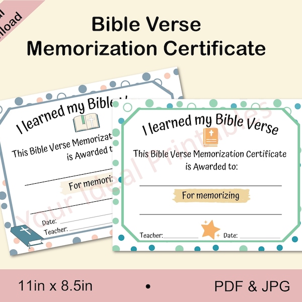 Bible Study Certificate - Etsy