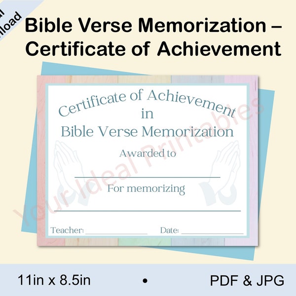 Bible Study Certificate - Etsy
