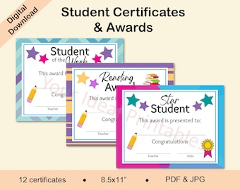Classroom Award Certificates - Etsy