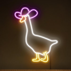 Cowboy Goose Neon Sign, Goose Led Sign, Cowboy Neon Sign, Bird Neon ...
