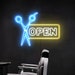 Scissors Neon Sign, Barbershop Open Neon Sign, Open Neon Sign, Hair ...