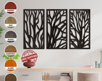 Large Wood Tree Wall Art - Etsy