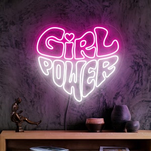 Girl Power Neon Sign, Girl Neon Sign, Girl Power Sign, Girls Room Decor ...