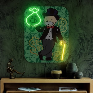 Monopoly Neon Light, Monopoly Light Sign, Monopoly Man Sign, Monopoly ...