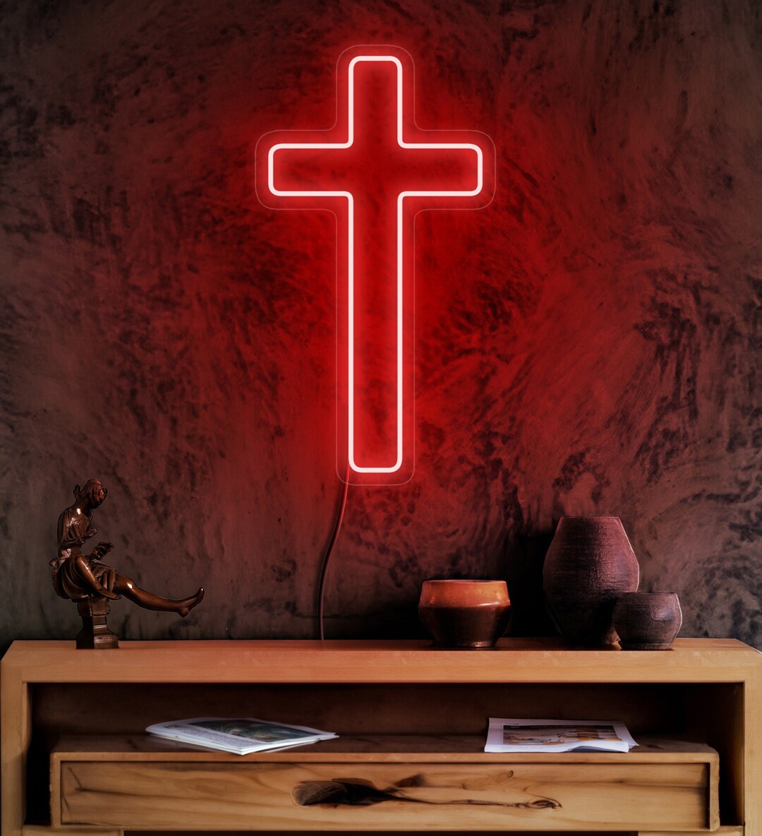 Cross Neon Sign, Cross Led Sign, Christian Neon Sign, Cross Light Sign ...