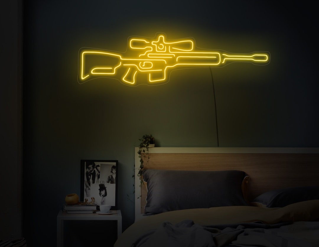 Rifle Neon Sign, Sniper Rifle Sign, AWP Neon Sign, Gun Neon Sign, Gamer ...