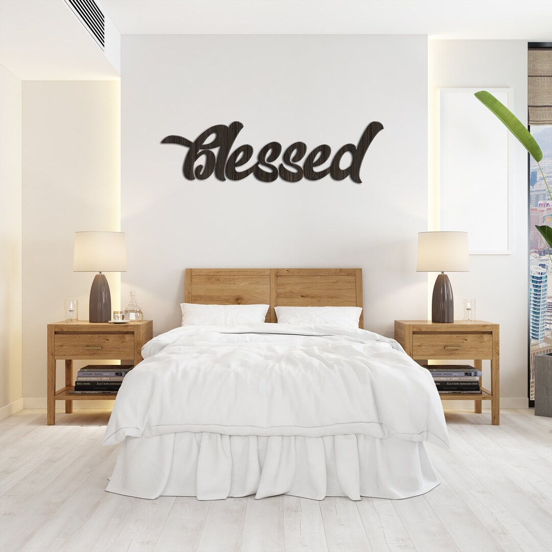 Blessed Wooden Sign, Wood Blessed Sign for Wall, Large Blessed Sign, Wood Blessed Sign for Home ...