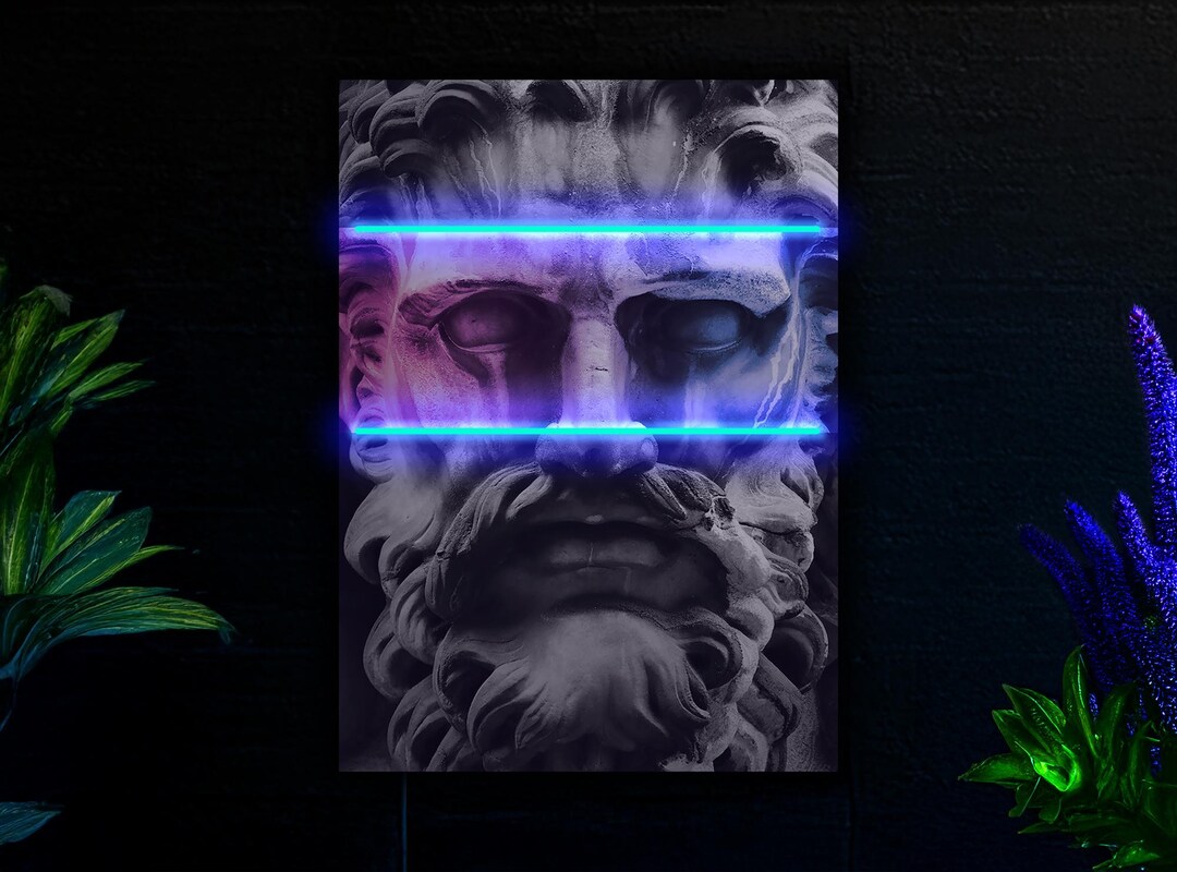 Zeus Neon Sign, God Neon Sign, Poseidon Neon Sign, Neptune Neon Sign ...