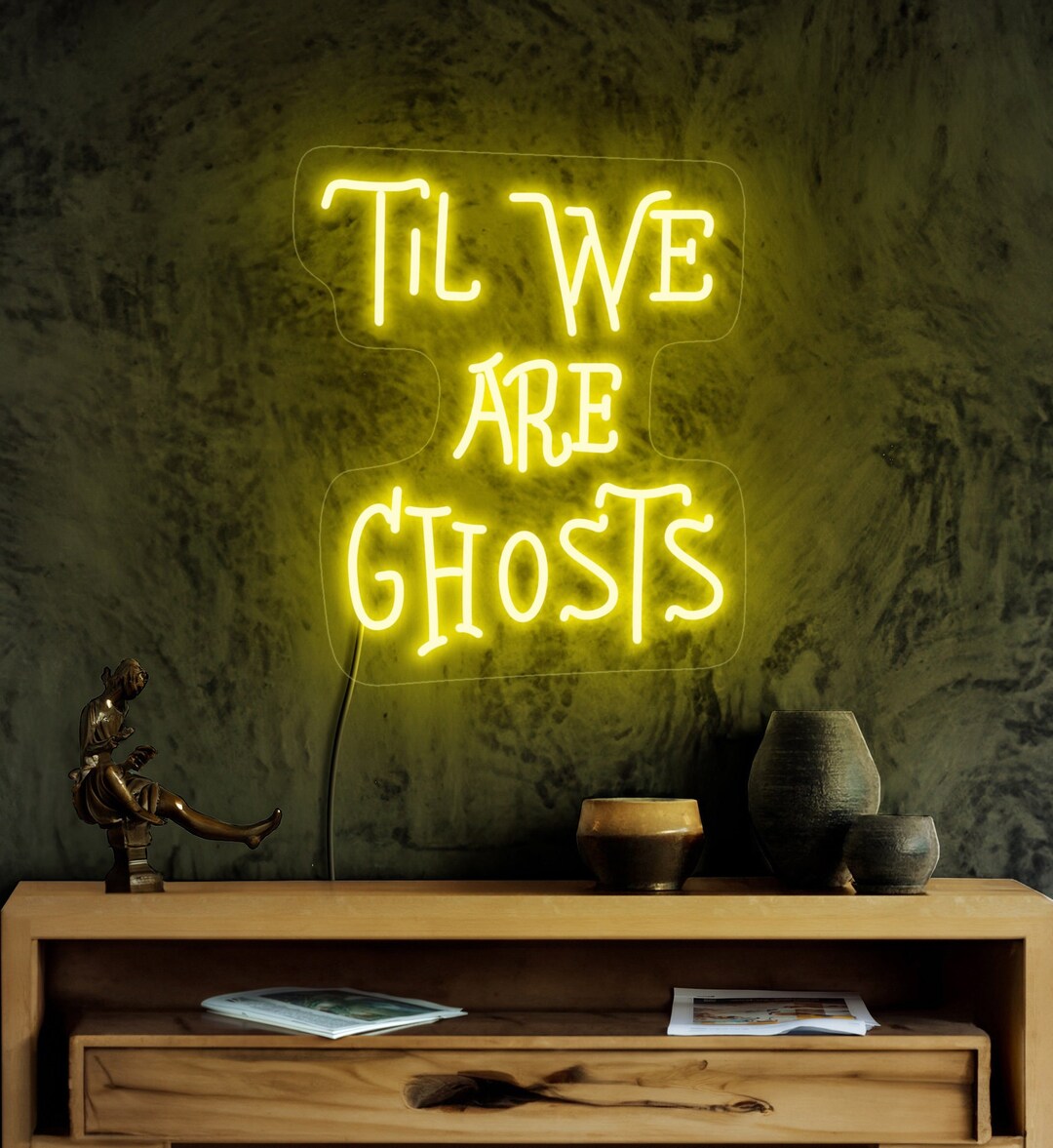 Til We Are Ghosts Neon Light, Til We Are Ghosts Sign, Gothic Wedding ...