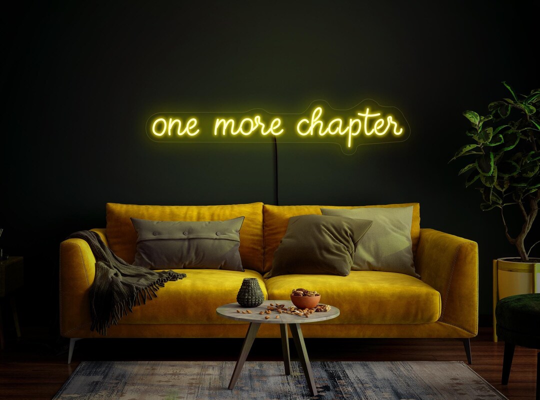 One More Chapter Neon Sign, Reading Neon Sign, Library Neon Sign, Book ...