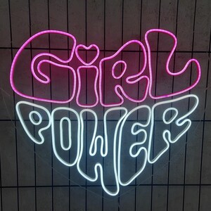 Girl Power Neon Sign, Girl Neon Sign, Girl Power Sign, Girls Room Decor ...