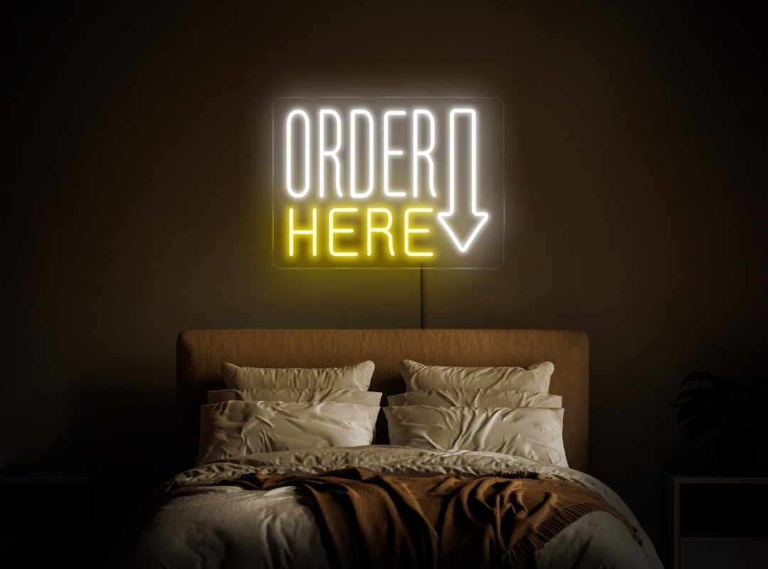 Order Here Light Sign, Order Here Neon Sign, Cafe Neon Sign, Shop Neon ...