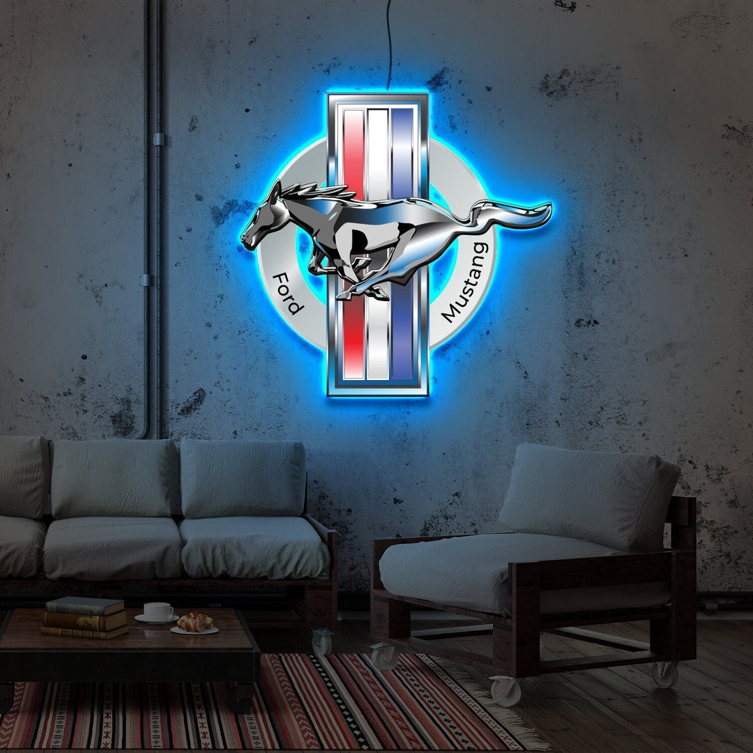 Ford Mustang Led Sign, Mustang Neon Sign, Ford Mustang Logo, Ford Neon ...