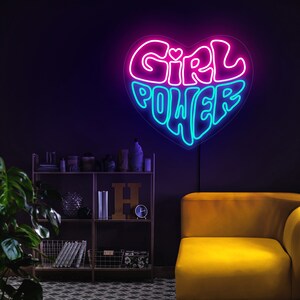 Girl Power Neon Sign, Girl Neon Sign, Girl Power Sign, Girls Room Decor ...