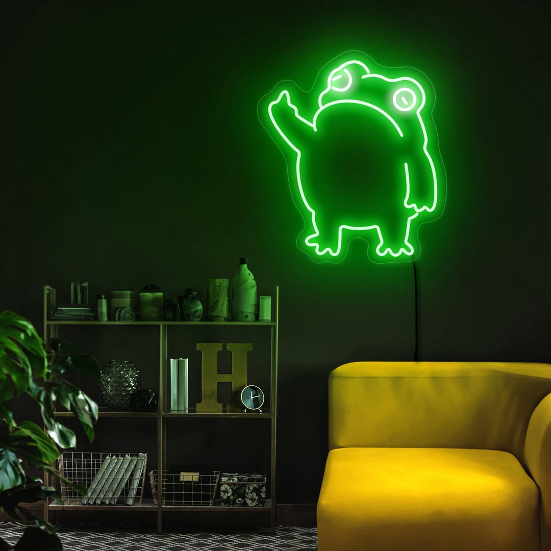 Frog Neon Light, Frog Light Sign, Funny Frog Neon, Middle Finger Neon ...