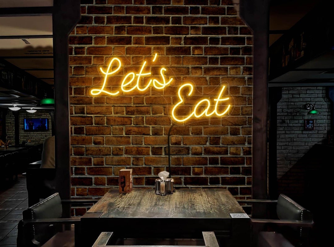 Let's Eat Neon Sign, Lets Eat Led Sign, Eatery Neon Sign, Restaurant ...