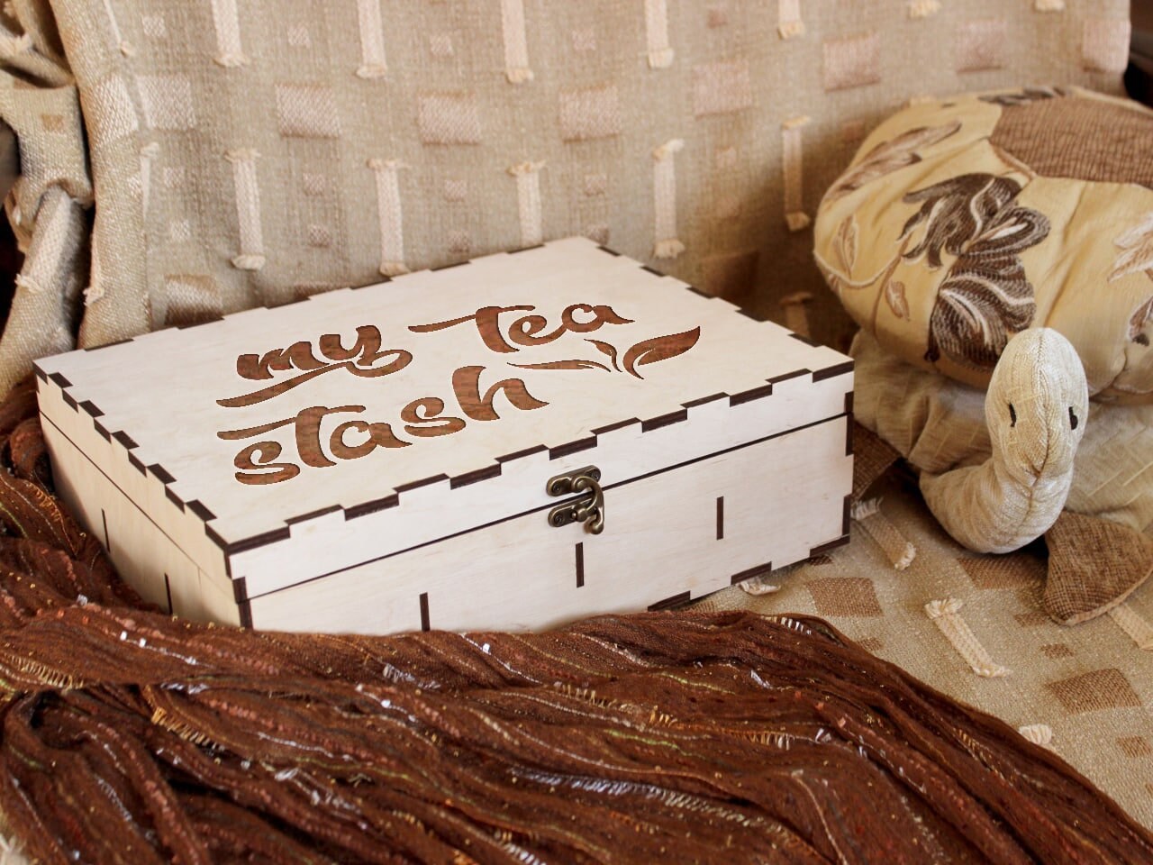 Tea Box Organizer Engraved Tea Chest Tea Caddy Tea Storage - Etsy